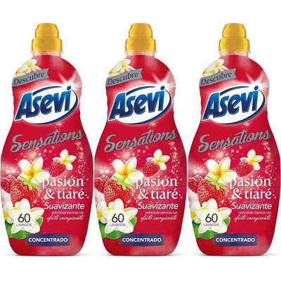 Asevi Concentrated Fabric Softener Sensations Passion 60 Washes, 1.5L ...