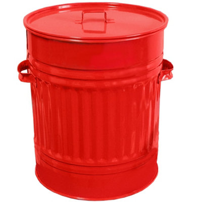 Ash Bucket- Large Ash Bin Corrugated with Lid - 30L Fireplace Ash Bin ...