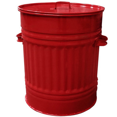 Ash Bucket- Large Ash Bin Corrugated with Lid - 30L Fireplace Ash Bin ...