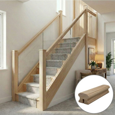 Ash Handrail Duchess 3.6m - 8mm Groove For Glass Panels UK Manufactured ...