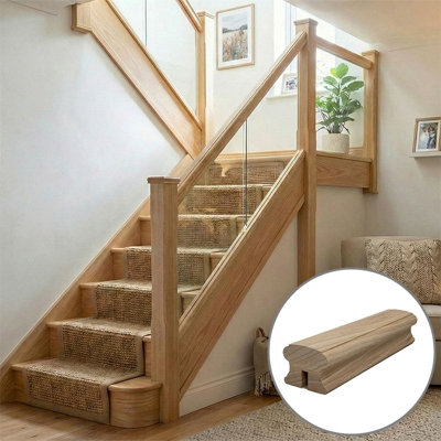 Ash Handrail Duchess 4.2m - 10mm Groove For Glass Panels UK ...