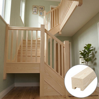 Ash Handrail Square 3.0m - 32mm Groove For Stair Spindles UK ...