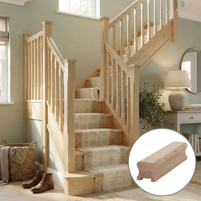 Ash Handrail THR 1.2m - 35mm Groove For Spindles UK Manufactured ...