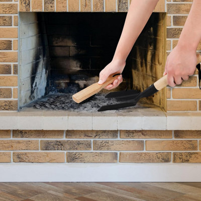 Ash Scoop and Stove Brush Set Fireplace Tool Set, Fire Bowl Tools ...