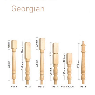 Ash Spindle Georgian 32mm x 32mm x 900mm - 24 Pack UK Manufactured ...