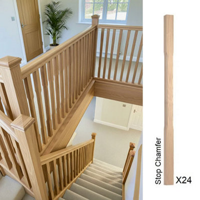 Ash Spindle Stop Chamfer 41mm x 41mm x 900mm - 24 Pack UK Manufactured ...