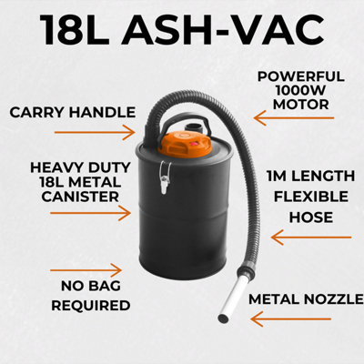 Ash Vacuum Cleaner - Ultra-Fine HEPA Filter - Hoover For Wood Log ...