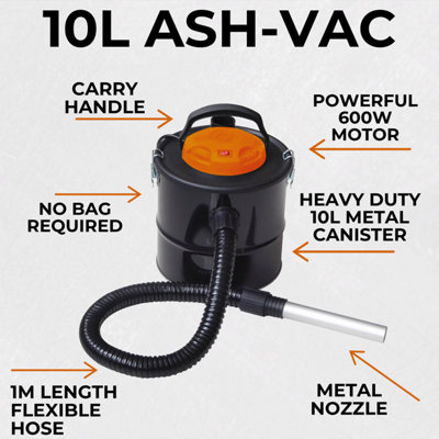 Ash Vacuum Cleaner - Ultra-Fine HEPA Filter - Hoover For Wood Log ...