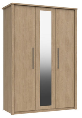 Ashbourne 3 Door Robe with Mirror - Natural Oak
