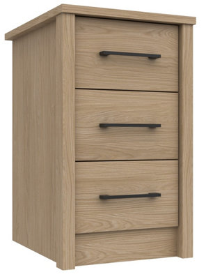 Ashbourne 3 Drawer Bedside Chest - Natural Oak on Express Delivery and ...