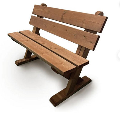 Ashcombe Valley Bench - Wood - Dip Treated - L65 x W120 x H90 cm - Minimal Assembly Required ...