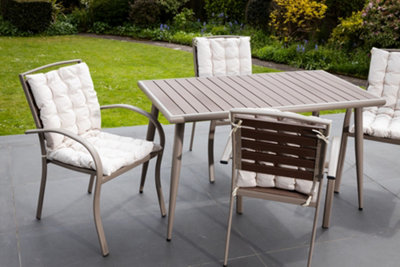Ashdown 130cm x 70cm Outdoor Patio Table and 4 Chairs Dining Set - Seat ...
