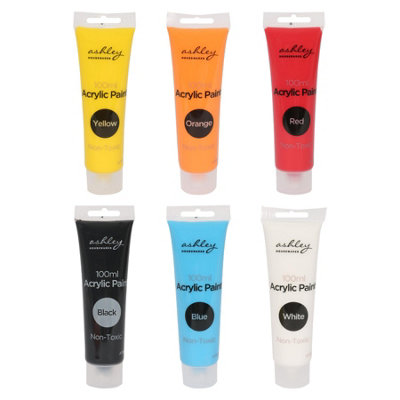 Ashley 6pc Acrylic Paint Set - 100ml - 6 Colours