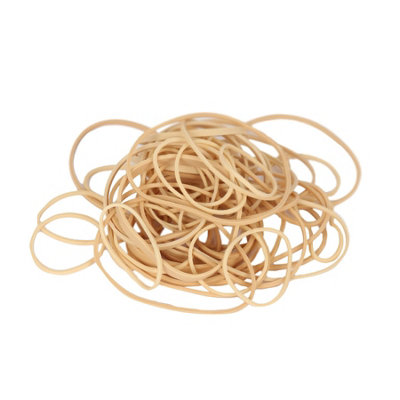 Ashley Elastic Rubber Bands - Mixed Size - Natural - Pack of 100g