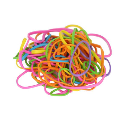 Ashley Elastic Rubber Bands - Mixed Size - Neon - Pack of 200g
