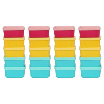 Ashley Plastic Stackable Food Storage Containers - 90ml - Multicoloured ...