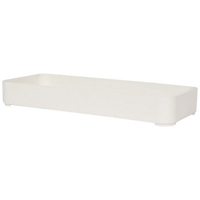 Ashley Plastic Stackable Storage Bin - 38cm x 15cm x 5cm - White