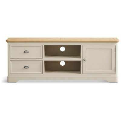 Ashton Oak and Cream Painted Super Wide TV Cabinet at B&Q
