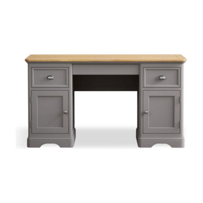 Ashton Oak and Light Grey Painted Computer Desk