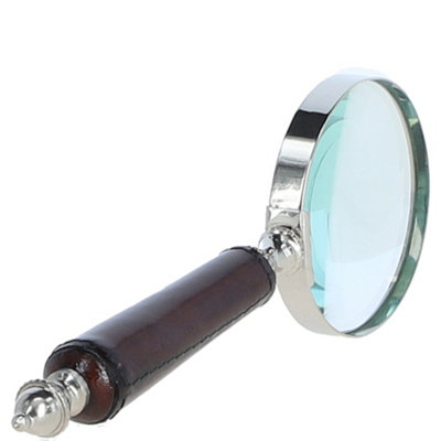 Ashwood Leather Luxury Handled Magnifying Glass Chestnut