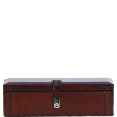 Ashwood Leather Luxury Triple Watch & Bracelet Storage Box Chestnut