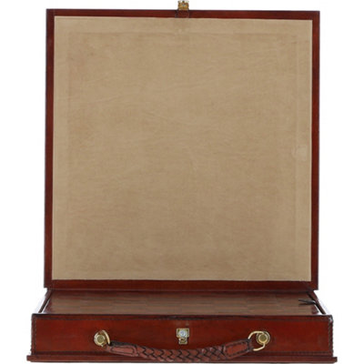Ashwood Leather's Hand Finished Luxury Leather Chess Set Chestnut