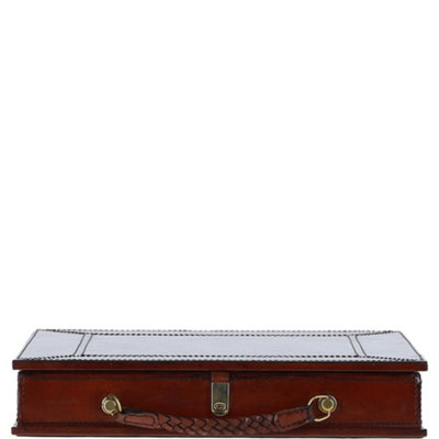 Ashwood Leather's Hand Finished Luxury Leather Chess Set Chestnut