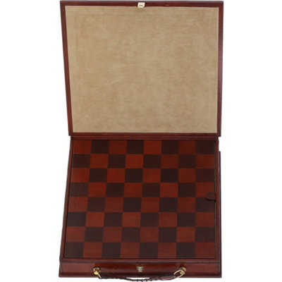 Ashwood Leather's Hand Finished Luxury Leather Chess Set Chestnut
