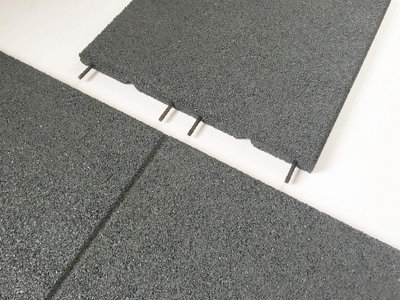 Aslon Grey Rubber Tile 400x400x25mm (Pack of 4)
