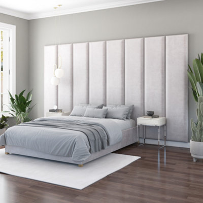 Aspire 45cm x 210cm Large Upholstered Headboard Wall Panel, Plush ...
