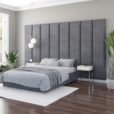 Aspire 45cm x 210cm Large Upholstered Headboard Wall Panel, Plush ...