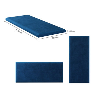 Aspire 90cm x 210cm Large Upholstered Headboard Wall Panel, Plush ...