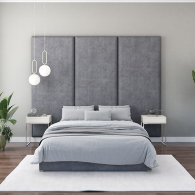 Aspire 90cm x 210cm Large Upholstered Headboard Wall Panel, Plush ...