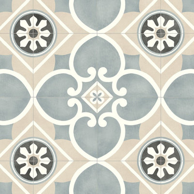Aspire Achilles Moroccan Tile Vinyl by Remland (Achilles 583, 9m x 2m)