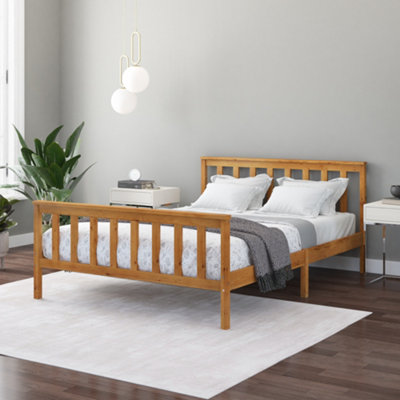 Natural wood bed frame store