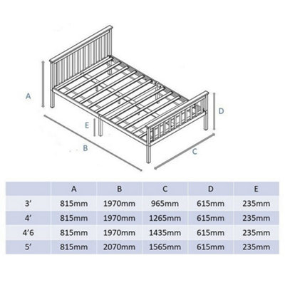 Aspire Atlantic Wood Bed Frame in White with Quilted UK Made Mattress ...