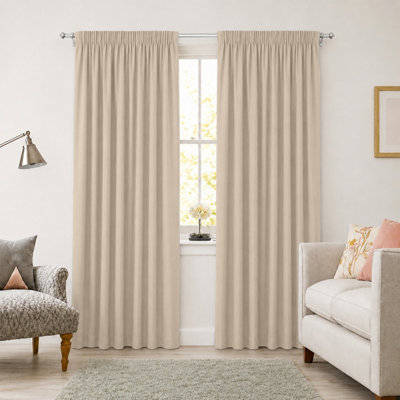 Aspire Homeware Cream Thermal Insulated Blackout Curtains -Pencil Pleat ...