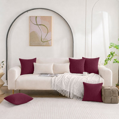 Aspire Homeware Red Velvet Cushion Indoor Living Room Sofa Cushions ...