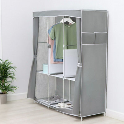 Assembly Required Non-Woven Portable Freestanding Closet Wardrobe in ...