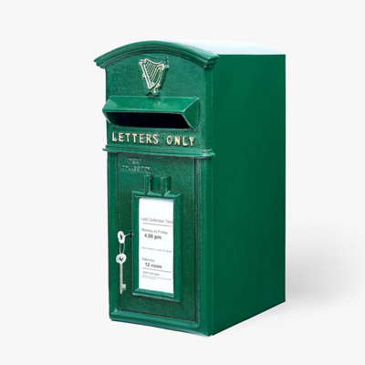 Assorted Collections Traditional Irish Green Post Box with Lock - Wall ...