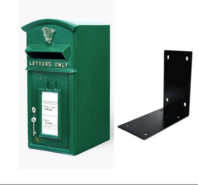 Assorted Collections Traditional Irish Green Post Box with Lock - Wall ...
