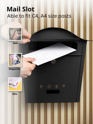 Assorted Collections Wall Mounted Post Box Classic Design Large ...