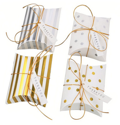Assorted design Silver Gold paper candy box 20