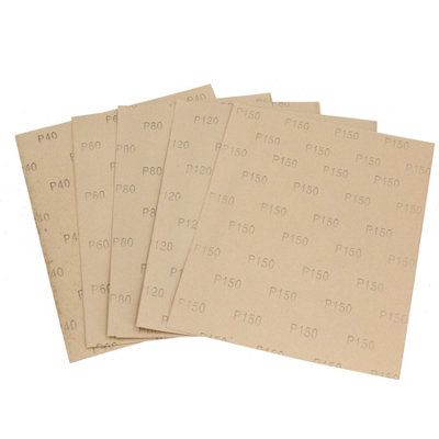 Assorted Grit Sandpaper Sheets 40 grit to 150 Mixed Grit Abrasive ...