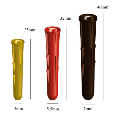 Assorted Screw Wall Expansion Fixing Raw Plugs for Brick Stone Concrete ...
