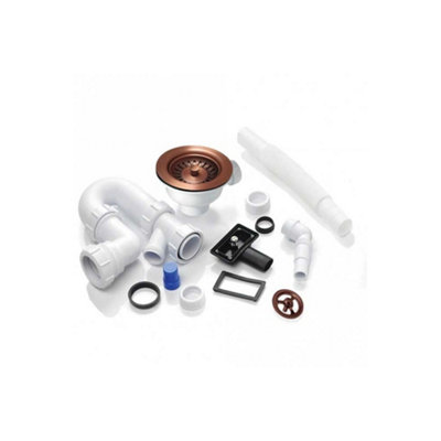 Astini 1-Bowl Kitchen Sink Waste & Plumbing Kit with Overflow - Basket ...