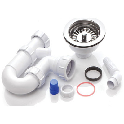 Astini 90mm Stainless Steel Basket Strainer Waste and 1-Bowl Plumbing ...