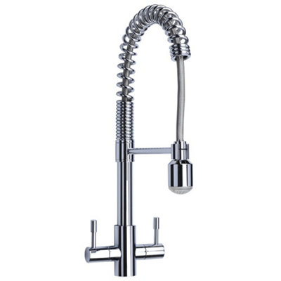 Astini AST173 Groove Chrome Twin-Lever Pull-Out Kitchen Mixer Tap ...