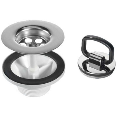 Astini Belfast 100 1.0 Bowl White Ceramic Kitchen Sink & Chrome Plug Waste