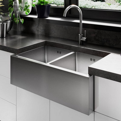 Astini Belfast 800 2.0 Bowl Brushed Stainless Steel Butler Kitchen Sink ...